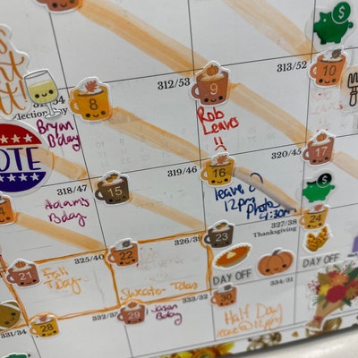 Happy Day off Reminder Tracker Cute Kawaii Planner Stickers for Erin ...