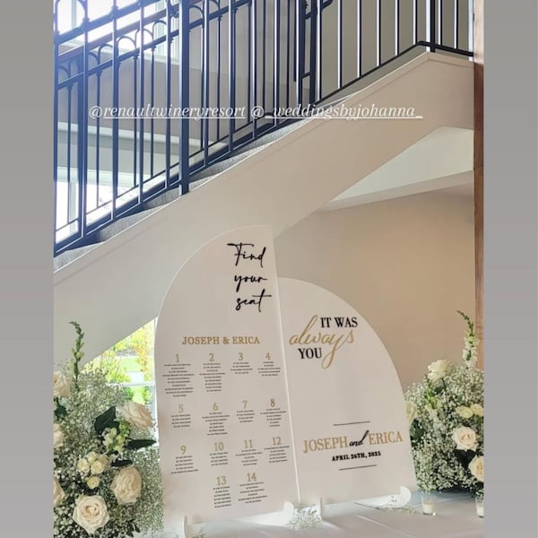 Arch Seating Chart Large Wedding Seating Chart Arched Panel With Custom ...