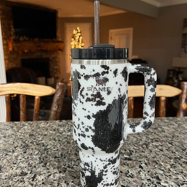 Brown and Black Cow Print Stanley Tumbler (MADE TO ORDER) - Etsy