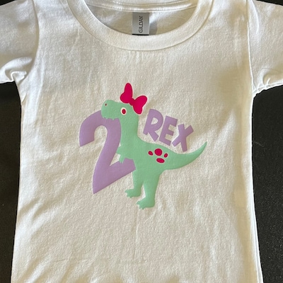 2 Rex SVG Girl Two Rex Dinosaur Birthday Svg Clipart 2nd Birthday 2 ...