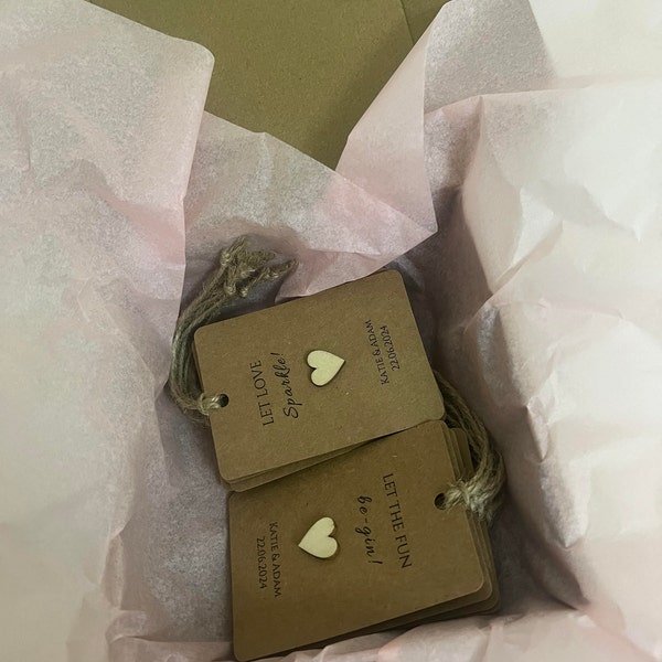 Personalised Wedding Favour Tags, Alcohol Tags, We Tied the Knot ...