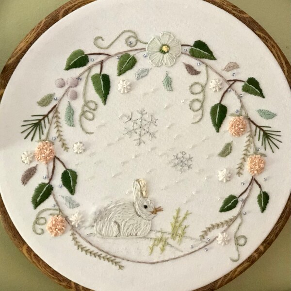 Winter Wreath Stumpwork and Surface Embroidery Pattern - Etsy