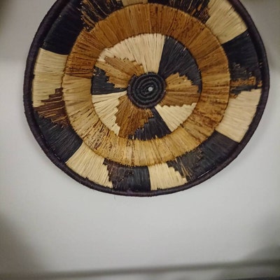 Handwoven Red Ugandan Wall Basket African Artisan Home Decor - Etsy