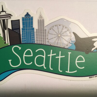 Seattle Skyline Vinyl Sticker / Seattle Washington Sticker / Modern ...