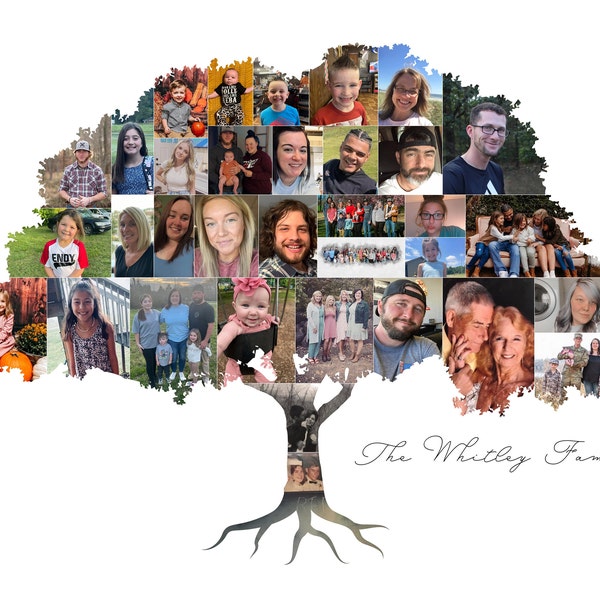 Family Tree Collage, Custom Family Tree Photo, Personalized Family Tree ...