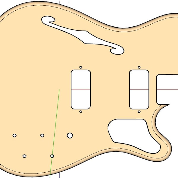 Fender Telecaster Modified Guitar Body 3D CAD Files 1:1 Scale | CNC ...