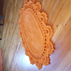 Pattern Crochet Large Oval Rug From Cord. Text Description of Each Row ...