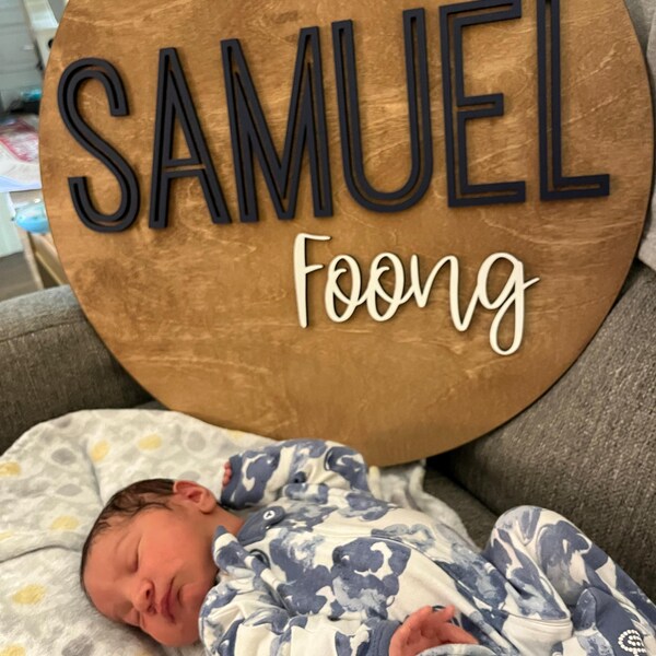 Customized Baby Name Sign, 12-36 Inch, Baby Shower, Round Plaque ...