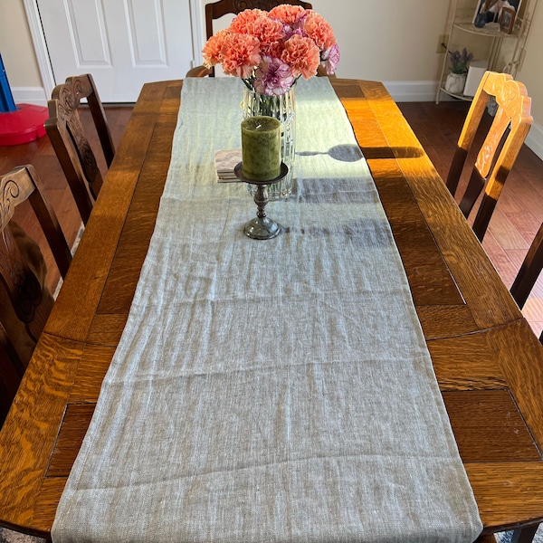 Linen Table Runner-table Runners-stonewashed Linen Table Runner- Linen ...