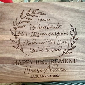Happy Retirement Cutting Board, Retirement Cutting Boards, Retirement ...