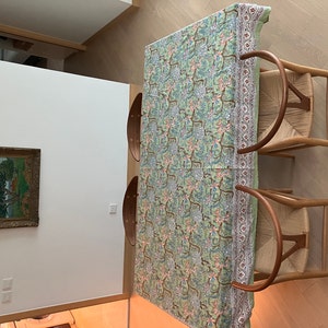 Floral Indian Indigo Blue Hand Block Printed Cotton Table - Etsy