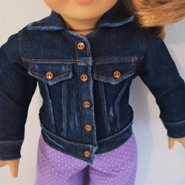 Denim Jacket 18 Inch Doll Clothes Pattern Fits Popular 18" Dolls ...