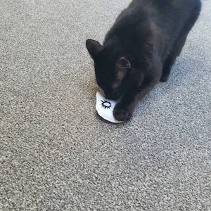 Magical Purple Moon Cat Toy With White Embroidered Stars - Etsy