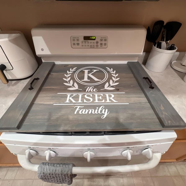 Personalized Stove Cover Farmhouse Decor Wood Stove Top Cover Gas Stove ...