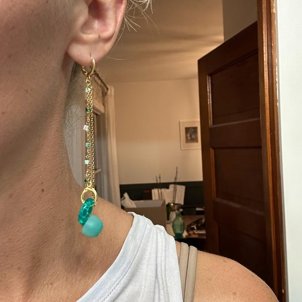 Triple Chain Loop Style Earplug Earrings, Earplug Chain, ADHD Jewelry ...