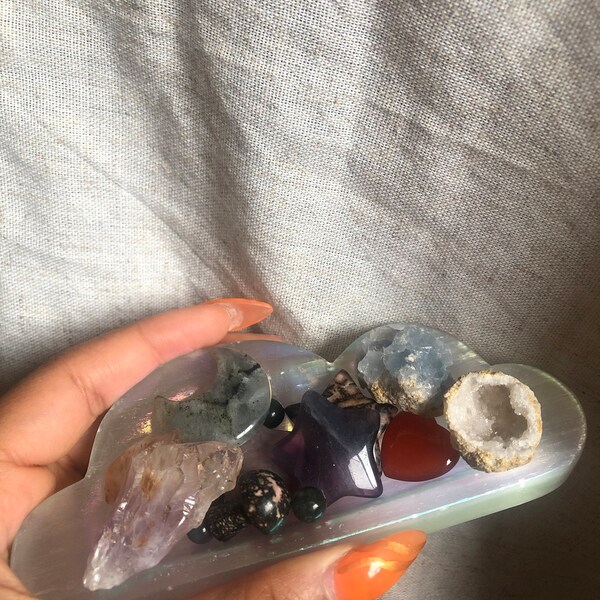 Crystal Pillow Plushie rose Quartz, Amethyst Gem, Aquamarine, Aura ...