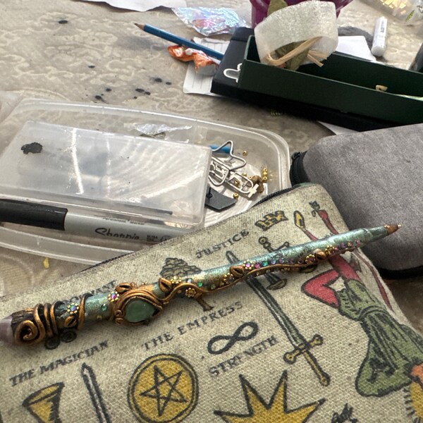 Magic Wand Purple and Gold Cosplay Magic Wand Purple Agate Gemstone ...
