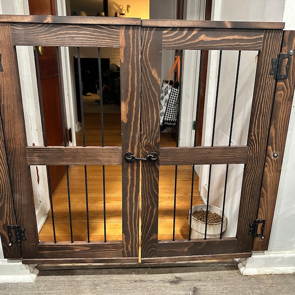 Rustic Wooden Single Door Dog Gates for Stylish Farmhouse Pet Control ...