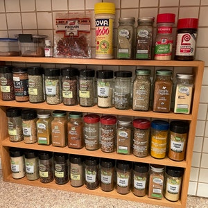 Customizable Countertop Spice Rack, Fixed Shelves, Assorted Wood Types ...