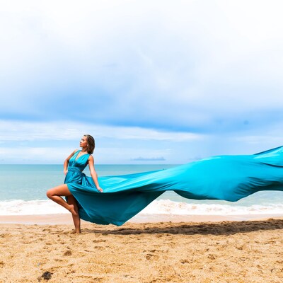 Long Flying Dress for Photoshoot in Any Size Santorini Flying Dress ...
