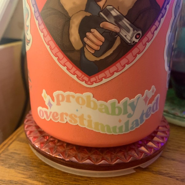 Probably Overstimulated Waterproof Retro Sticker - Etsy