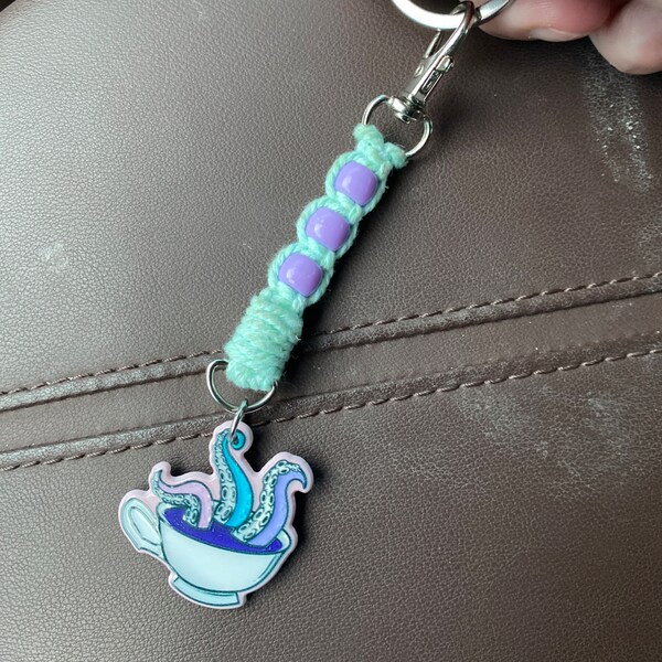 Pastel Goth Keychain - Horror Keychain - Macramé Keychain - Ouija ...