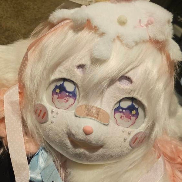 Candy Lavender Bunny Kigurumi Fursuit Furry Head Kig Style,white Bunny ...