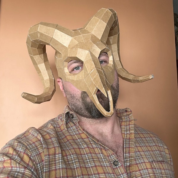 Ram Skull Papercraft Mask, Download and Make Your Own Party Mask ...
