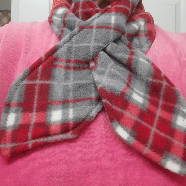 Green Yellow Plaid Fleece Scarf, Reversible With Black Solid, Warm Pull ...