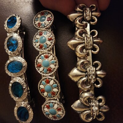 Silver Rose Barrette, Large Rose Hair Clip for Women, - Etsy