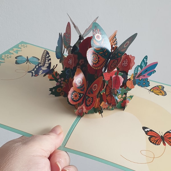 Butterfly and Flower - Pop up 3D Card for Mother’s Day Birthday ...