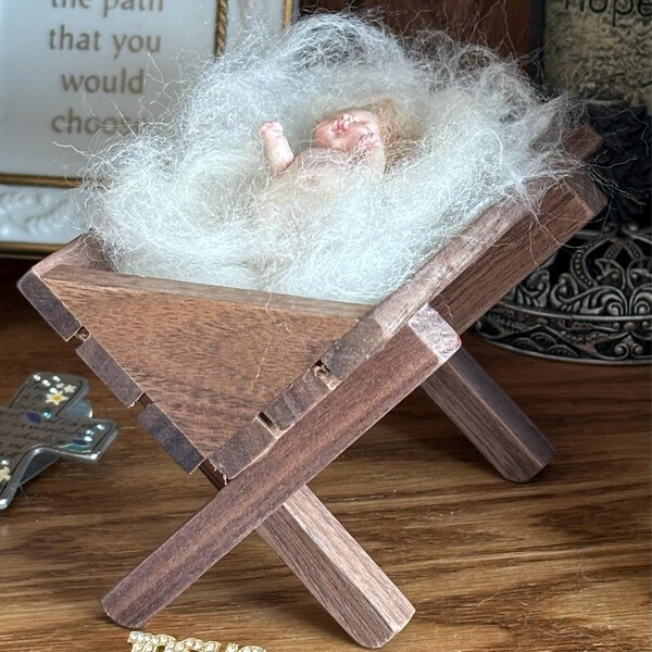 Small Walnut Manger That Goes Well With My Stables or Christmas ...