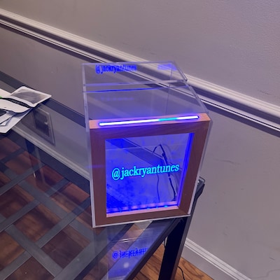 Shimmering Light up Personalized Custom Party Box Table Decoration ...