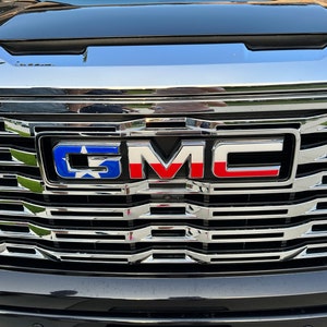 PRECUT GMC Sierra Gel Coated domed Patriotic Flag Emblem - Etsy