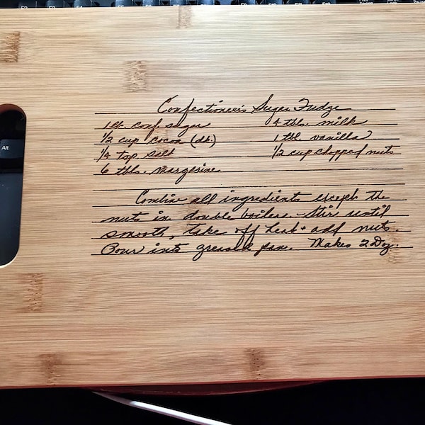 Handwritten Recipe Cutting Board | Engraved Recipe | Mothers Day Gift ...