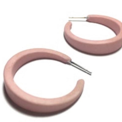 Cherry Red Hoop Earrings Small Classic Hoops Red Matte - Etsy