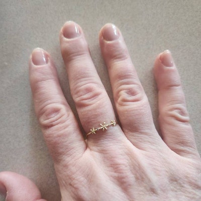 14k Real Solid Gold Diamond X Ring, Criss Cross Ring, Cross Thumb Ring ...