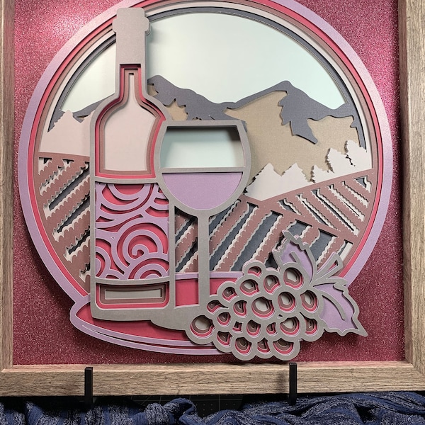 Doesjie Wine Scene Mandala DXF for Laser Cut Layered Wine Scene Laser ...