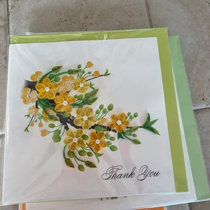 Thank You Card, Quilling Greeting Card, Handmade Greeting Card ...