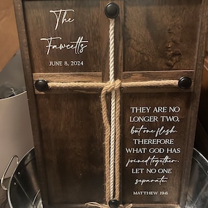 A Cord of Three Strands Unity Ceremony Braided Cross Sign With Custom ...