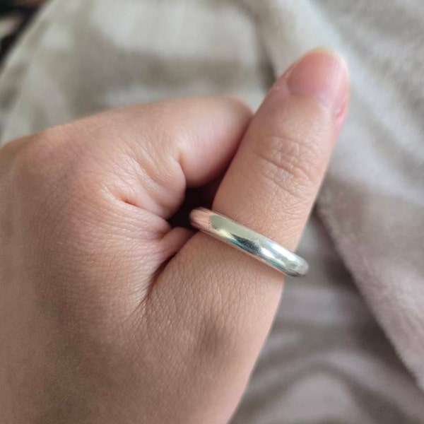 Solid Sterling Silver Ring, Square Ring, Geometric Ring, Chunky Silver Ring, 14mm Wide Band ...