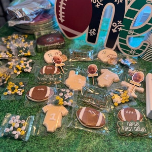 Football Themed Cookies/ First Down Birthday Cookies/ First Down ...
