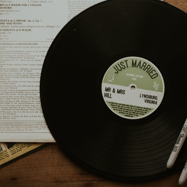 Record Guest Book / Custom Record Labels / Record Label Sticker / Vinyl ...