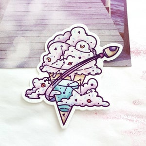 Space Ice Cream Vinyl Sticker - Etsy