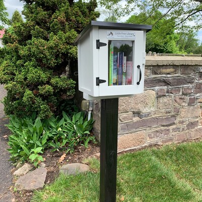 LITTLE FREE LIBRARY® Unfinished Mini With Official Charter Sign & World ...