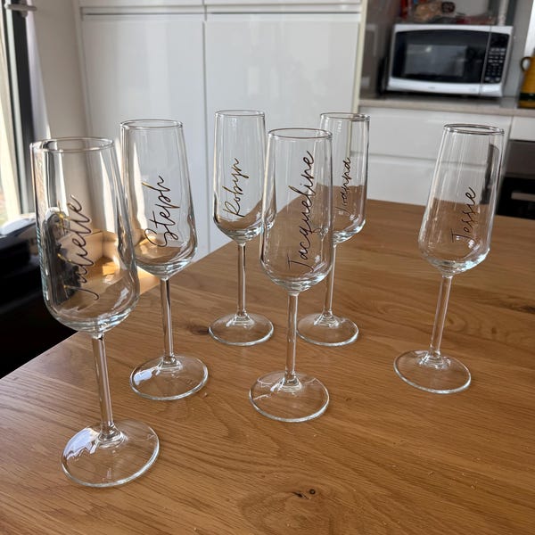 Pair/3/4/5+ Personalised Champagne Flutes | Hen Party/bride Team ...