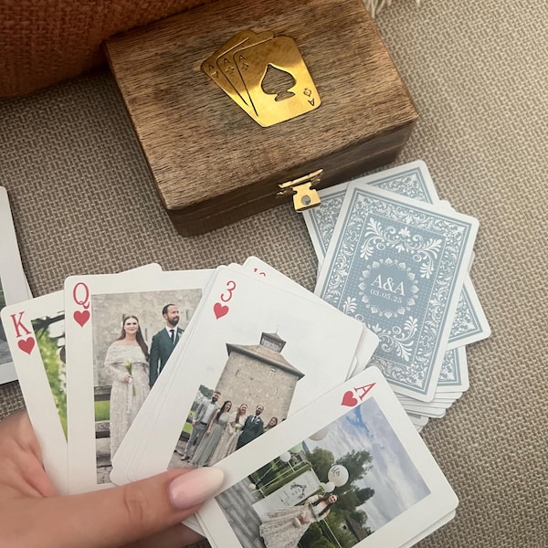 Personalized Monogram Playing Cards, Wedding Ring Monogram Gift, Guest ...