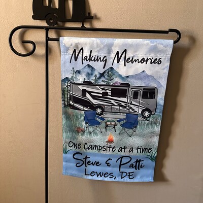 Camping Welcome Flag, Custom Personalized Camping Flags, RV Camper ...
