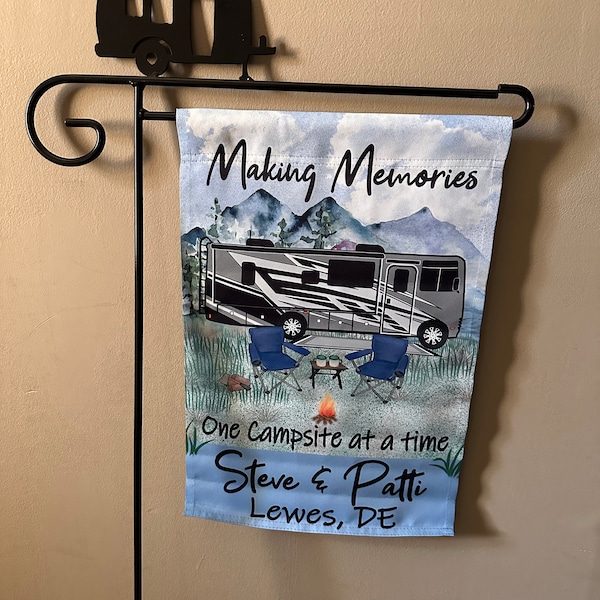 Camping Welcome Flag, Custom Personalized Camping Flags, RV Camper ...