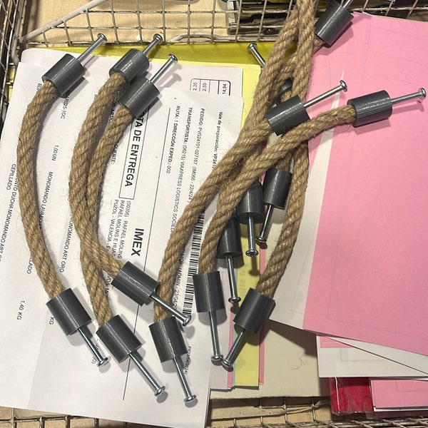 Rustic JUTE ROPE Handle -- Home Decor Drawer Pull Silver Gray Model - Etsy